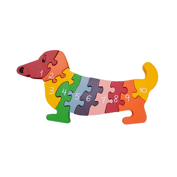 Quebra-cabeça com números Cachorro – Ploque