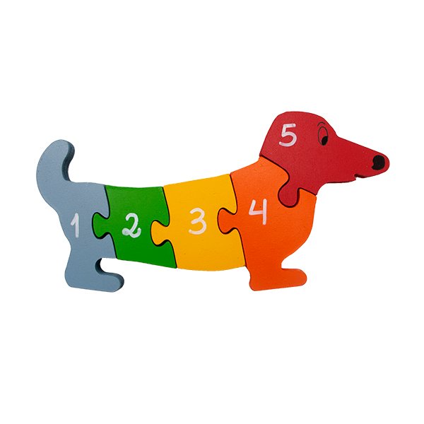 Quebra-cabeça com números Cachorro – Ploque